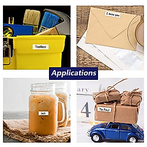 Weemay Compatible LT Paper Label Tape Replacement for Dymo Letratag Refills White Tape 12mm x 4m 91330 10697 (S0721510) Self Adhesive Paper Tape for LetraTag LT-100T LT-100H Label Machine, 8 Pack