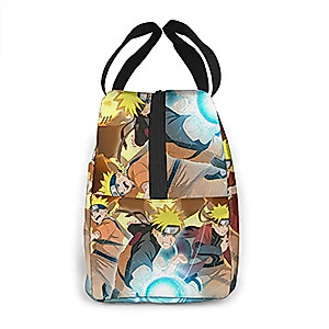 SUMFEELS Shippuden Insulated Cooler Lunch Bags For Women Men Kids Adult Teens Leakproof Reusable Portable Funny 3d Printed Lunch Bag Summer Holiday Lunch Box For Gift One Size