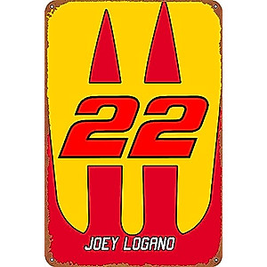 Logano 22 NumPlate Poster Metal Sign Tin Metal Retro Wall Decor for Home,Street,Gate,Bars,Club