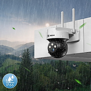 COCOCAM 2K Security Camera Outdoor, Wireless Cameras for Home Security Outdoor, 2.4GHz WiFi Security Camera with Auto Tracking, Motion Detection with Spotlight, Color Night Vision Camera, 2-Way Audio