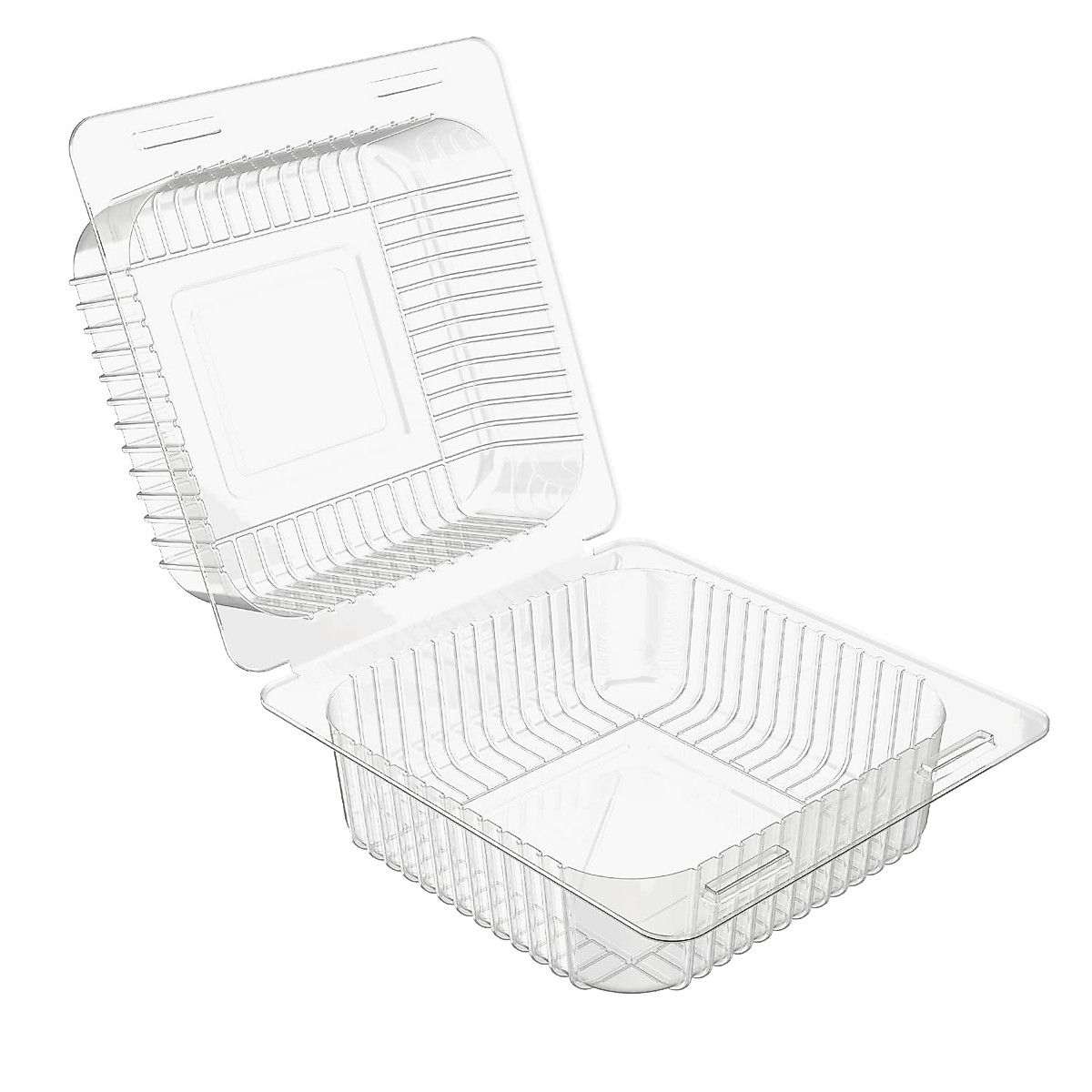 120 Pcs Clear Plastic Hinged Take Out Containers Disposable Clamshell Food Cake Containers with Lids 5.3 x 4.7 x 2.8 inch for Dessert, Cakes Slice, Cookies, Salads, Pasta, Sandwiches