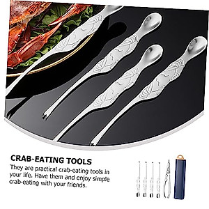 BESTonZON 5pcs Crab Eating Tool Home Tools Cocktail Kit Pooper Scooper Metal Crab Leg Opener Crackers Picks Tools Seafood Crackers Crab Leg Scissor Crab Scissor Crab Scissor Pick Lobster Nut