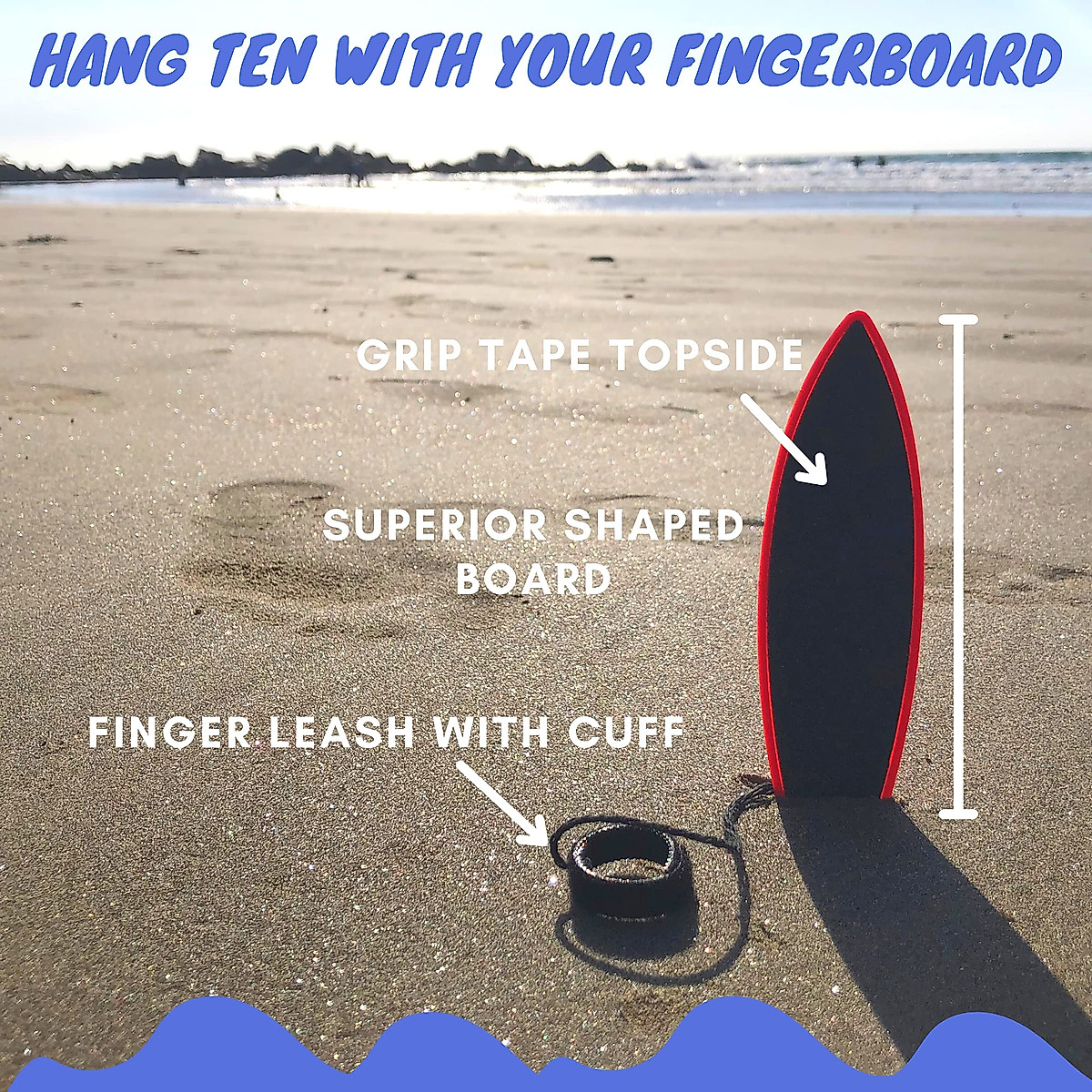 Windeck Finger Surfboard - Rad Fingerboard Toy - Surf The Wind - Mini Board for Kids and Surfers Looking to Hone Their Surfer Skills (Red Shed)