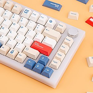 TOkey Cherry Profile PBT Dye Sublimation 141 Keys keycap Set-61/84/104/108 Keys US ANSI Layout Keycap for Mechanical Gaming Keyboard Gateron Kailh Cherry MX Switches(Soy Milk English)