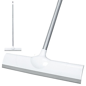Floor Squeegee 50" Long Handle Rubber Squeegee Broom for Garage Concrete Shower Tile Pet Hair Deck Heavy Duty Floor Wiper Water Squeegee