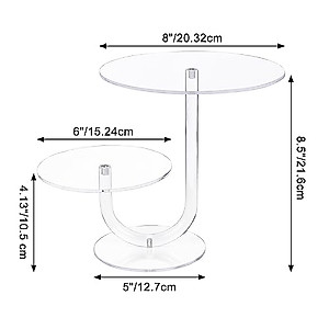 CECOLIC 2 Tier Clear Cake Stand Acrylic Cupcake Display Holder Dessert Pastry Tower for Weddings, Birthdays, Anniversaries, Baby Showers, Afternoon Tea Parties Décor (8 Inches)