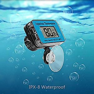 Aquarium Thermometer LCD Digital Waterproof Thermometer with Suction Cup Fish Tank Water Temperature for Fish Like Betta