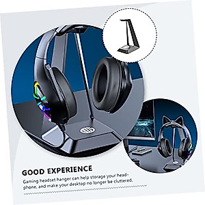 SOLUSTRE 3pcs Headphone Holder Stand Gaming Headset Stand Desktop Headphones Rack Desktop Phone Holder Earphone Stand Work Desk Accessories Headphones Stand Office Storage Rack Wooden Abs