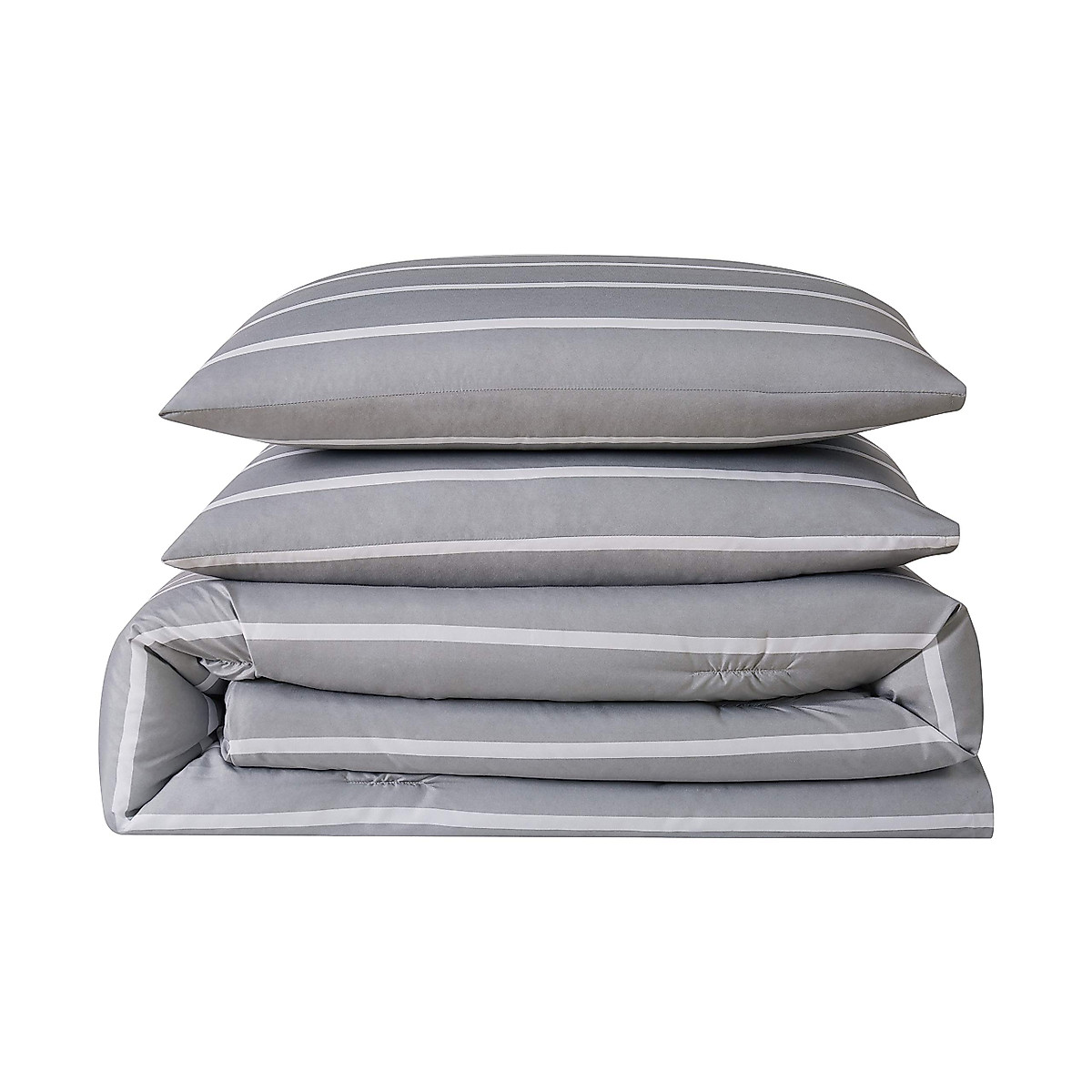 Truly Soft Maddow Stripe Grey Twin XL 2-Piece Duvet Cover Set