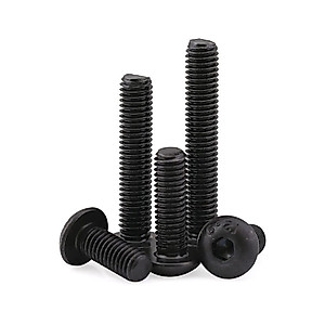 PENGFA Wshao store 50/40/20pcs M2 M2.5 M3 M4 M5 M6 M8 M10 12.9 High-Strength Bolts Round Head Hexagon Socket Screws Button Head Cap Screw 3-60mm (Dimensions : M2.5 x 12mm(50pcs))