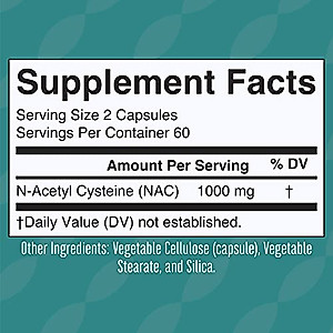 MaryRuth's NAC Supplement N-Acetyl Cysteine | 2 Month Supply | NAC 1000mg per serving | Vegan | Non-GMO | Gluten Free | 120 Count