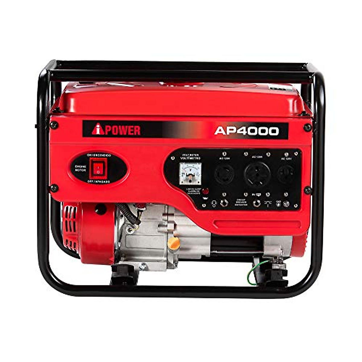 A-iPower AP4000 4,000-Watt Gasoline Powered Manual Start Generator, 4000 Watt, red