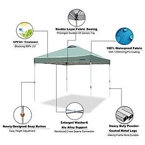 SUNNIMAX Canopy Tent, Outdoor 10x10 Pop-up Canopy,Patio Tents for Parties,Quick EZ Setup Canopies with Waterproof Roof, Roller Bag, 4 sandbags