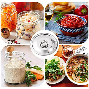 DOITOOL Stainless Steel Cover Bowl- 6.3in Small Universal Lid for Pots- Reusable Mini Pan Lid Bowl Covers with Handle for Pot and Pans