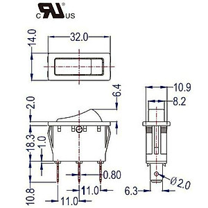 Rocker Switch Lighted On Off for Electric Fireplaces FMI Desa 120927-24 120 Volt