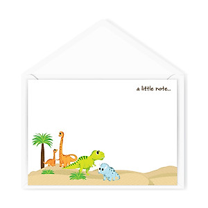 DOCLOGE Dinosaur Note Cards (24 Non-foldover Cards and Envelopes)