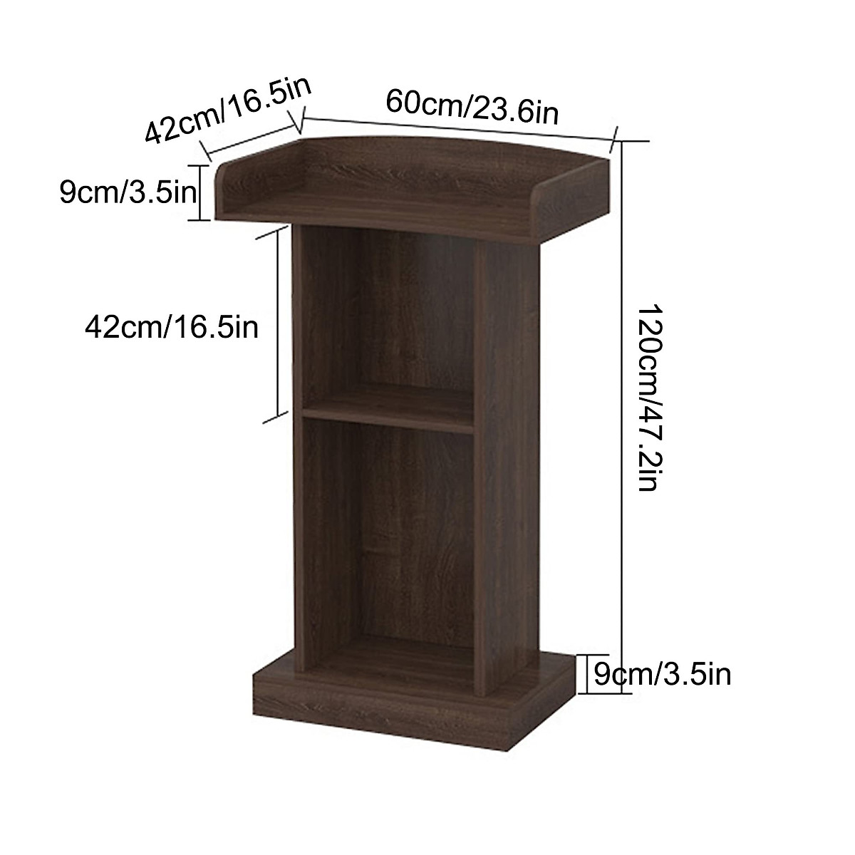 MObyat Lectern Podium Stand,Lectern Podium Stand,Stand-up Lectern Commercial Furniture Stand-Up Floor Teacher Speaker Lecture Classroom Presentation Stand/A/60x42x120cm