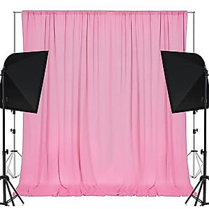 Mohoeey 10 ft x 10 ft Blush Backdrop Curtains Panels, Wrinkle Free Polyester Photography Backdrop Drapes,Wedding Party Home Decoration Supplies