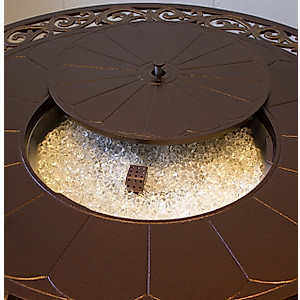 Hiland HIL-FP-1201 Fire Pit Propane, Round, Bronze