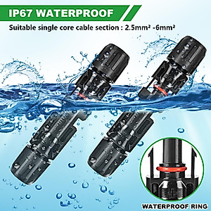 Oududianzi Solar Crimper Tool Kit for Solar Panel Cable Connectors 2.5/4.0/6.0mm², Including 1PCS Solar Crimper + 6 Pairs Solar connectors + 2PCS Spanner Wrench, Solar Wire Crimping Tool for PV Cable