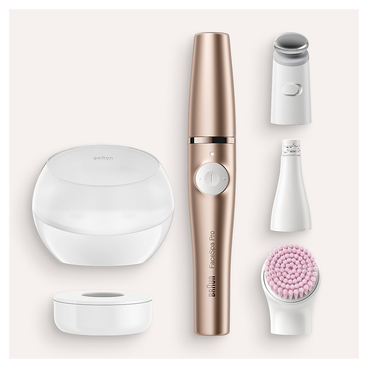 Braun FaceSpa Pro SE921 | All-in-one Beauty Device for Facial Epilation | Incl. Facial Epilator, Attachment for Skin Tightening & Facial Cleansing Brush