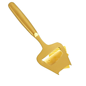 Blueden Cheese Slicer Golden Stainless Steel Cheese Cutters for Block Cheese, Cortador de queso, Handheld Plane Cheese Knife for Semi-Hard Cheese, Gold