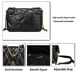 Crossbody Bags for Women Vegan Leather Handbags Classic Tote Purse with Adjustable Strap large Messenger Shoulder Bags Black