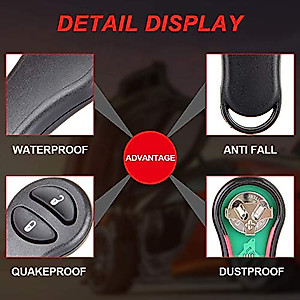 cciyu Replacement Keyless Entry Remote Car Key Fob Clicker Transmitter Alarm 2 X 3 Buttons Replacement for Chrysle/for D odge/Plymouth GQ43VT17T