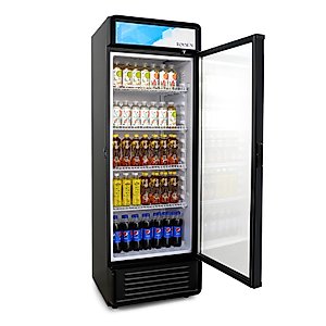 ROVSUN 12.2 Cu.Ft Commercial Refrigerator Display Refrigerator ETL NSF Certified, Commercial Beverage Cooler Glass Door Merchandiser Drink Fridge w/Adjustable Shelves LED Light for Bar Restaurant