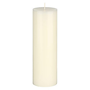 Mega Candles 1 pc Unscented Ivory Round Pillar Candle, Hand Poured Premium Wax Candles 3 Inch x 9 Inch, Home Décor, Wedding Receptions, Baby Showers, Birthdays, Celebrations, Party Favors & More