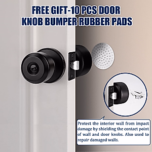 GRAUERHUND 10 Pack Matte Black Door Knobs Privacy Interior Lock Passage Bedroom Bathroom Keyless Doorknob Door Handle Lockset Hardware and Instruction Included