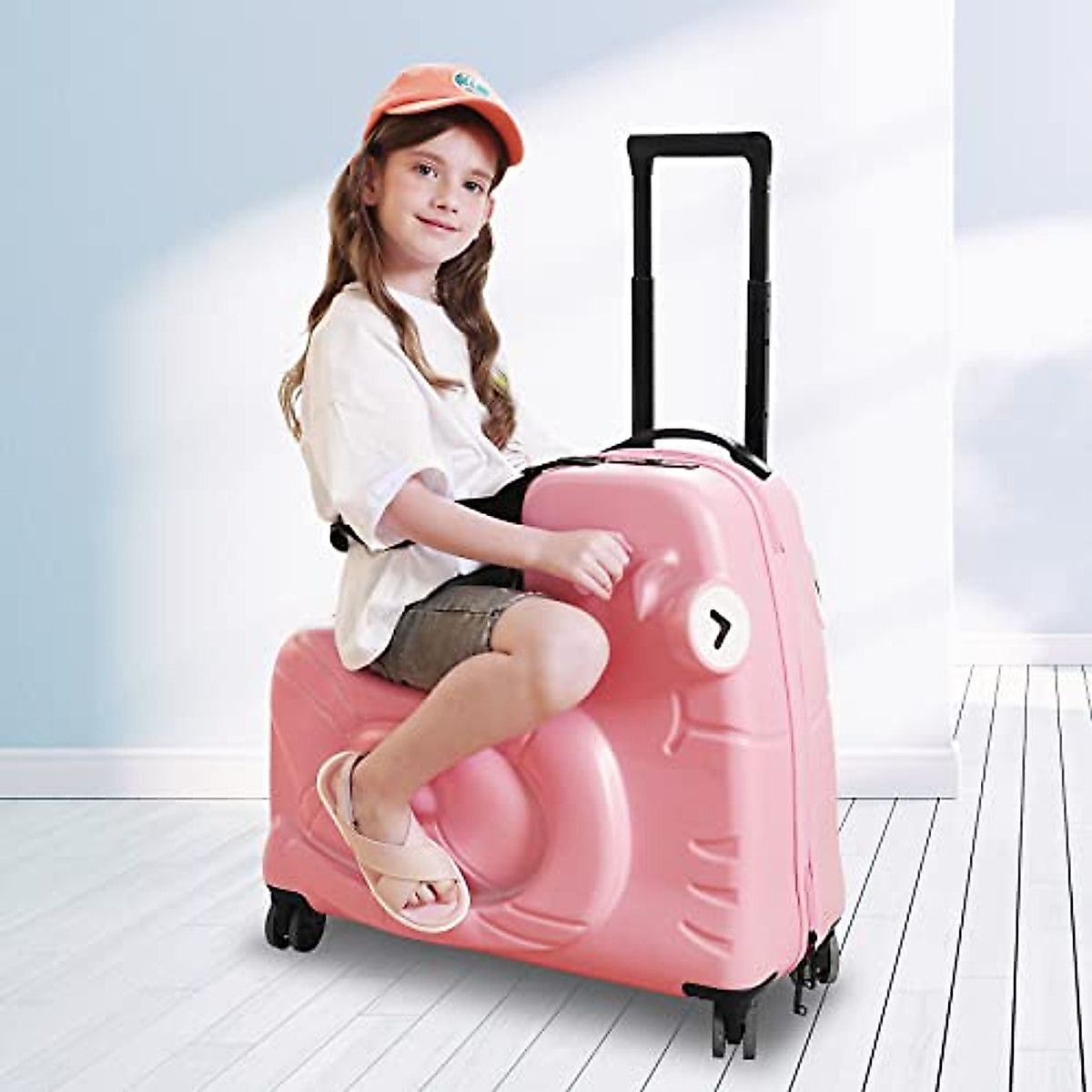 SEA PUNK Kids Luggage, Kids Ride-on Luggage with Spinner Wheels ...