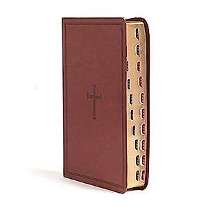 CSB Large Print Personal Size Reference Bible, Brown LeatherTouch, Indexed, Red Letter, Presentation Page, Cross-References, Full-Color Maps, Easy-to-Read Bible Serif Type