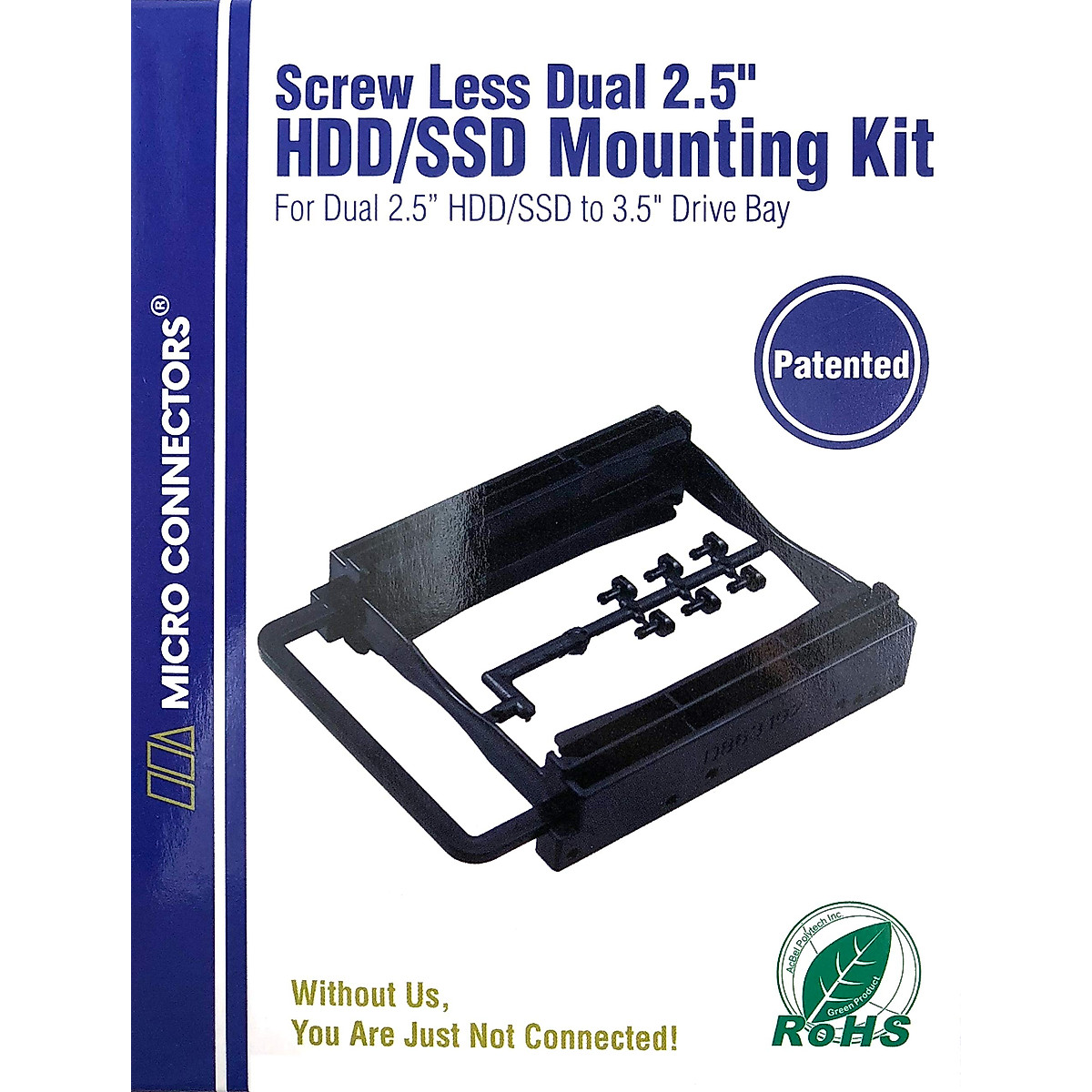 MICRO CONNECTORS Dual 2.5" Screwless HDD/SSD Mounting Bracket Kit (L02-252A)