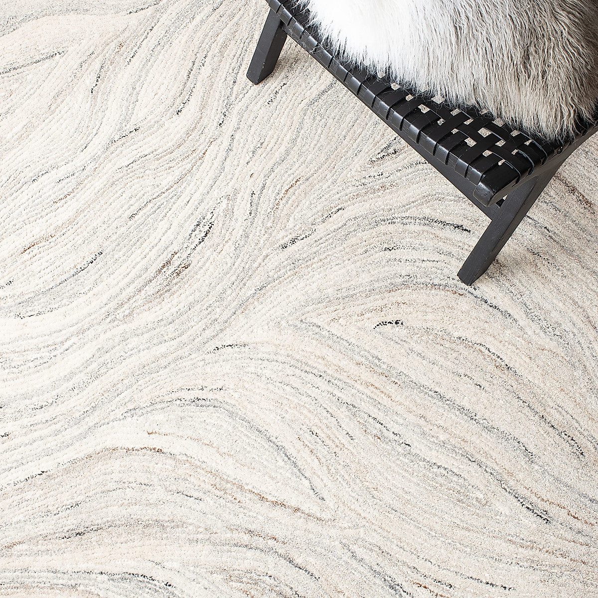 SAFAVIEH Metro Collection Runner Rug - 2'3" x 12', Ivory & Grey, Handmade Modern Abstract Wool, Ideal for High Traffic Areas in Living Room, Bedroom (MET505F)