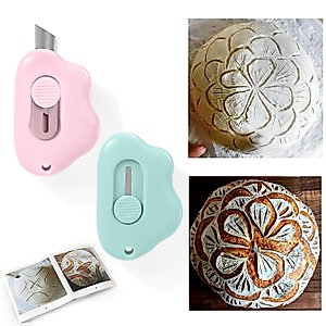 Vodolo Bread Lame Dough Scoring Tool,2PCS Sourdough Bread Scorer,Bread Making Razor for Homemade Bread with Scoring Patterns Booklet
