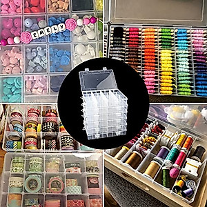 Tellyouwin 6 Pack Organizer Box with Parkical Adjustable Dividers, 12 Grids Plastic Storage Container for Jewelry, Craft DIY, Bead Organizer, Sewing, Dip Powder, Hair Accessories