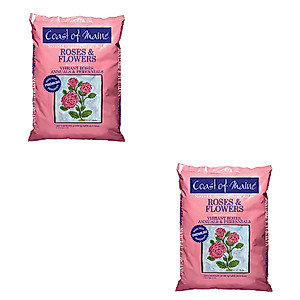 Coast of Maine Organic Natural Gardening Compost Potting Planting Soil Blend for Roses, Other Flowers, and Plants, 20 Quart Bag (2 Pack)