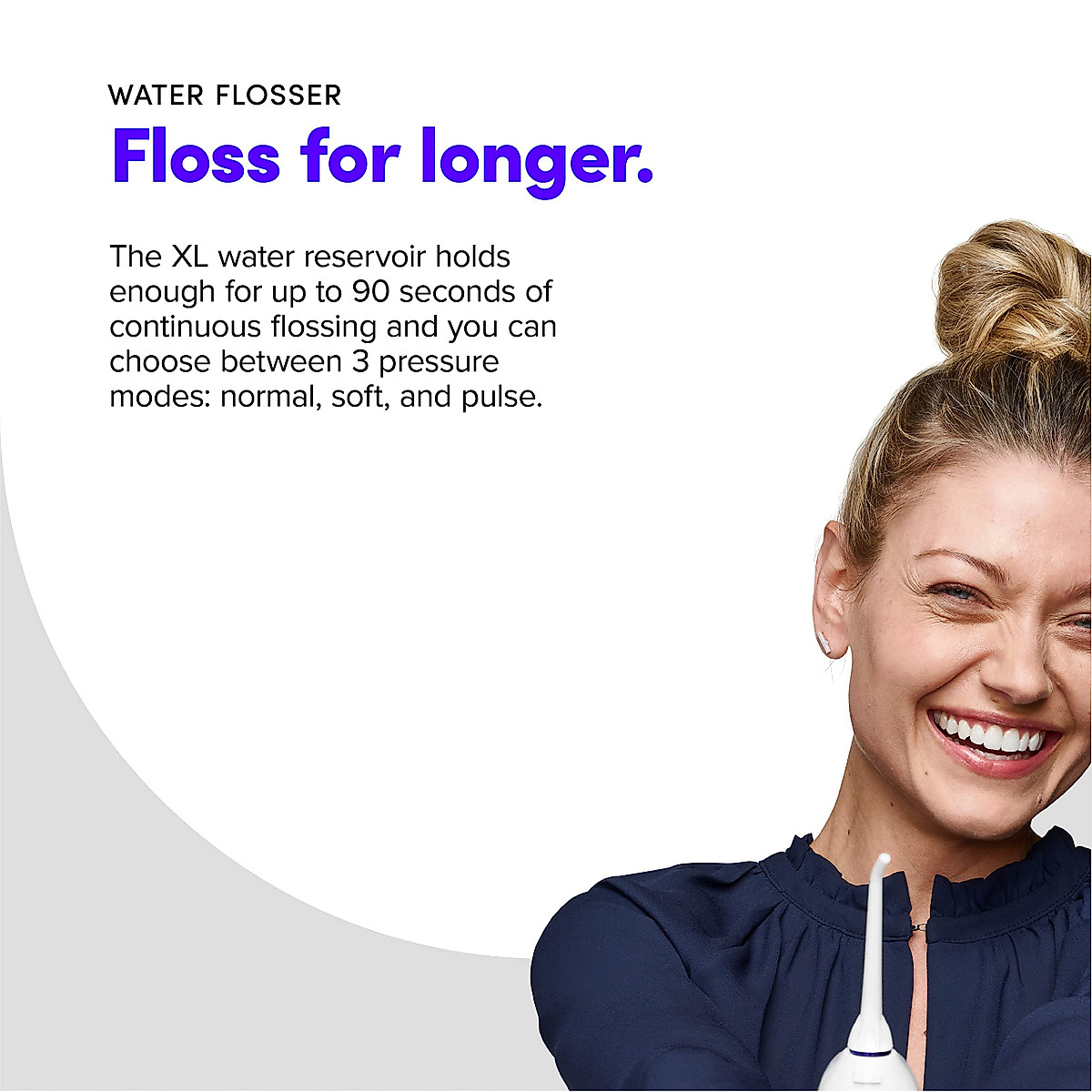 SmileDirectClub Premium Edition Water Flosser - XL Water Reservoir with 2 Nozzles, Waterproof and Cordless Design, 3 Pressure Modes - Removes 99% of Plaque