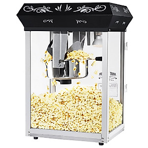 Great Northern Popcorn Black 8 oz. Ounce Foundation Movie Theater Style Popcorn Machine Top