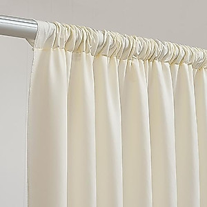 10x10FT Backdrop Curtains, Ivory Background Drapes Panels Photography for Baby Shower Birthday Party Home Decoration, 5x10FT (2 Panels)