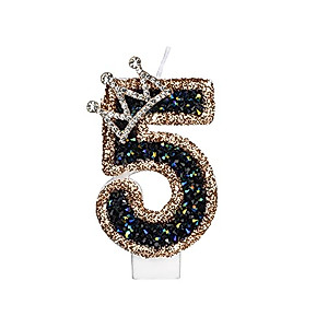 Saododku Birthday Candles for Cake, 0123456789 Number Candles for Birthday Cakes with Sparklers, 3.15" Large Cake Candles for Baby Girl/Boy Birthday, or Wedding Party Decorations(5#)
