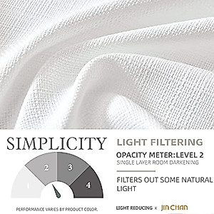 jinchan White Linen Textured Curtains 84 Inch Long 2 Panels for Living Room Grommet Top Light Filtering Window Drapes for Bedroom