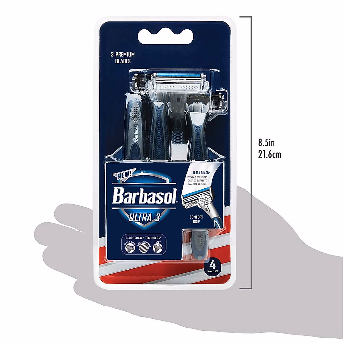 Barbasol Ultra 3 Premium Disposable Razor, 4 Count