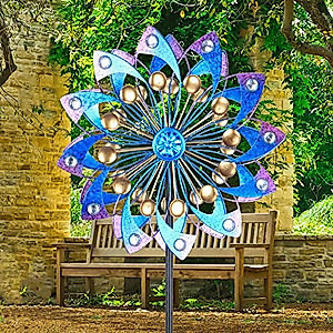 MUMTOP Wind Spinner 360 Degrees Double Wind Sculpture is Suitable for Decorating Your Patio, Lawn & Garden