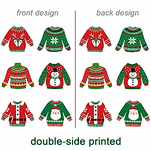 Ugly Sweater Party Decorations Ugly Christmas Cutouts Holiday Party Decor Ugly Sweater Shaped Paper DIY Cut-Outs