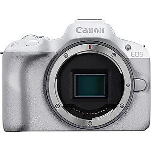 Canon EOS R50 Mirrorless Vlogging Camera (White) with Advanced Accessory and Travel Bundle | 5812C002 | canon eos r50