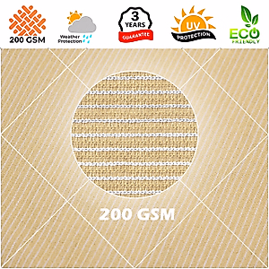 Royal Shade 8' x 12' Cream Rectangle Sun Shade Sail Canopy Outdoor Patio Fabric Screen Awning RTAPR0812 - UPF50+ 95% UV Blockage, Heavy Duty, Water & Air Permeable (We Make Custom Size)