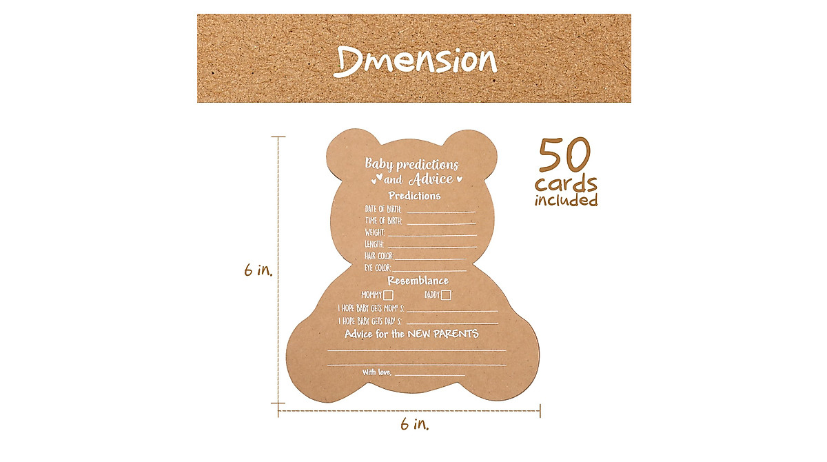 Fonder Mols Baby Prediction Cards for Showers & Gender Reveals