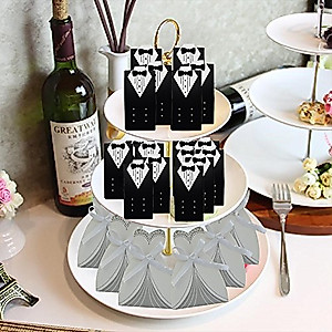cnomg 100pcs Party Wedding Favor Dress & Tuxedo Bride and Wholesale Candy Favor Box, Creative Dress Gift Box Bow-knot Bonbonniere for Christmas Wedding Party Birthday Bridal Shower Decoration